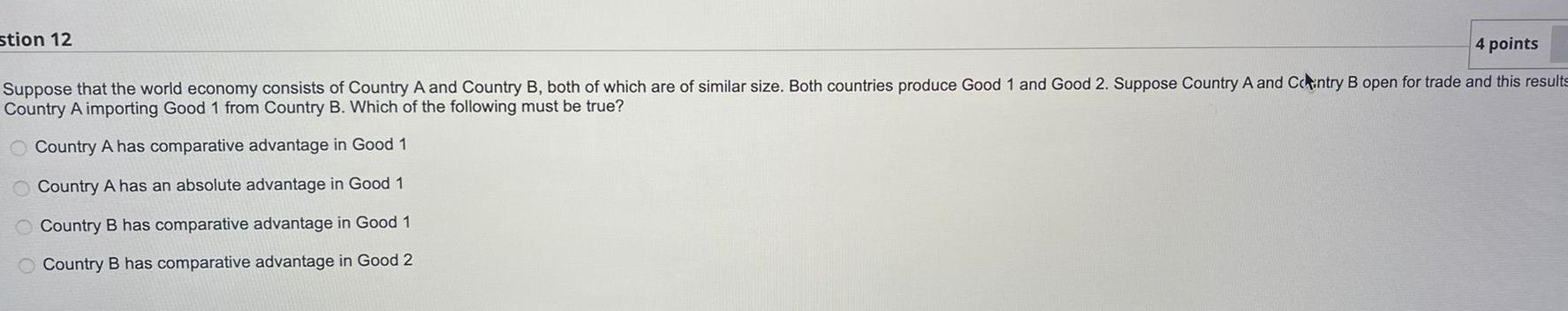 Solved stion 12 4 points Suppose that the world economy | Chegg.com