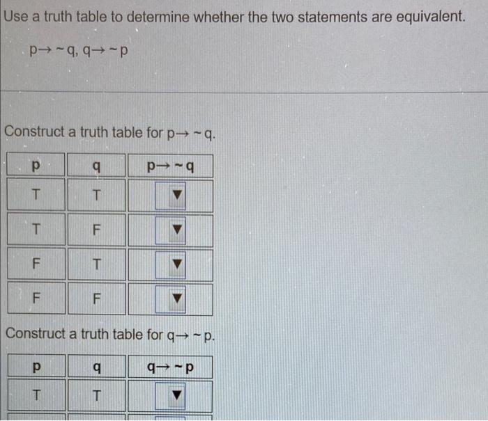 Solved Use a truth table to determine whether the two | Chegg.com