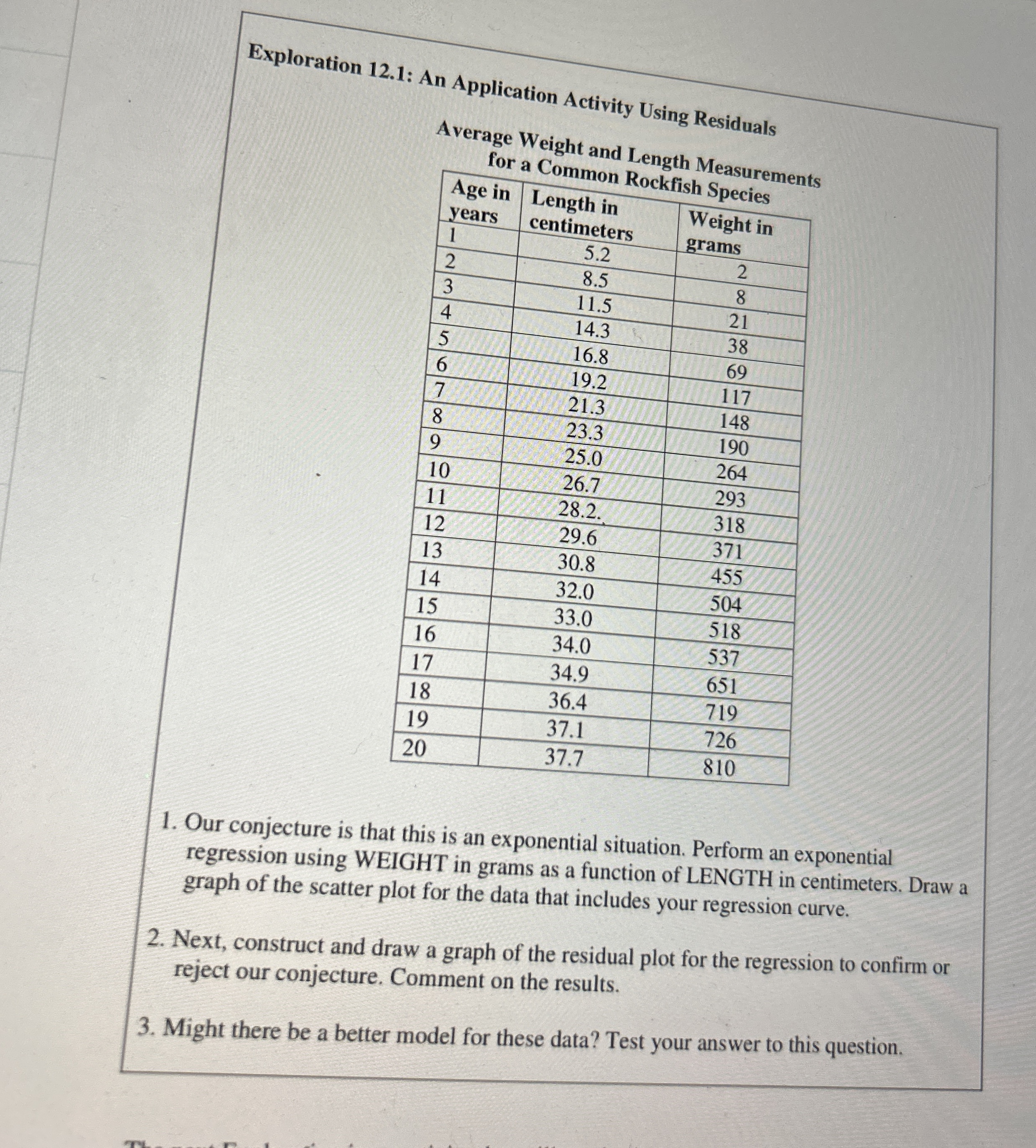 Solved Exploration 12.1: An Application Activity Using | Chegg.com