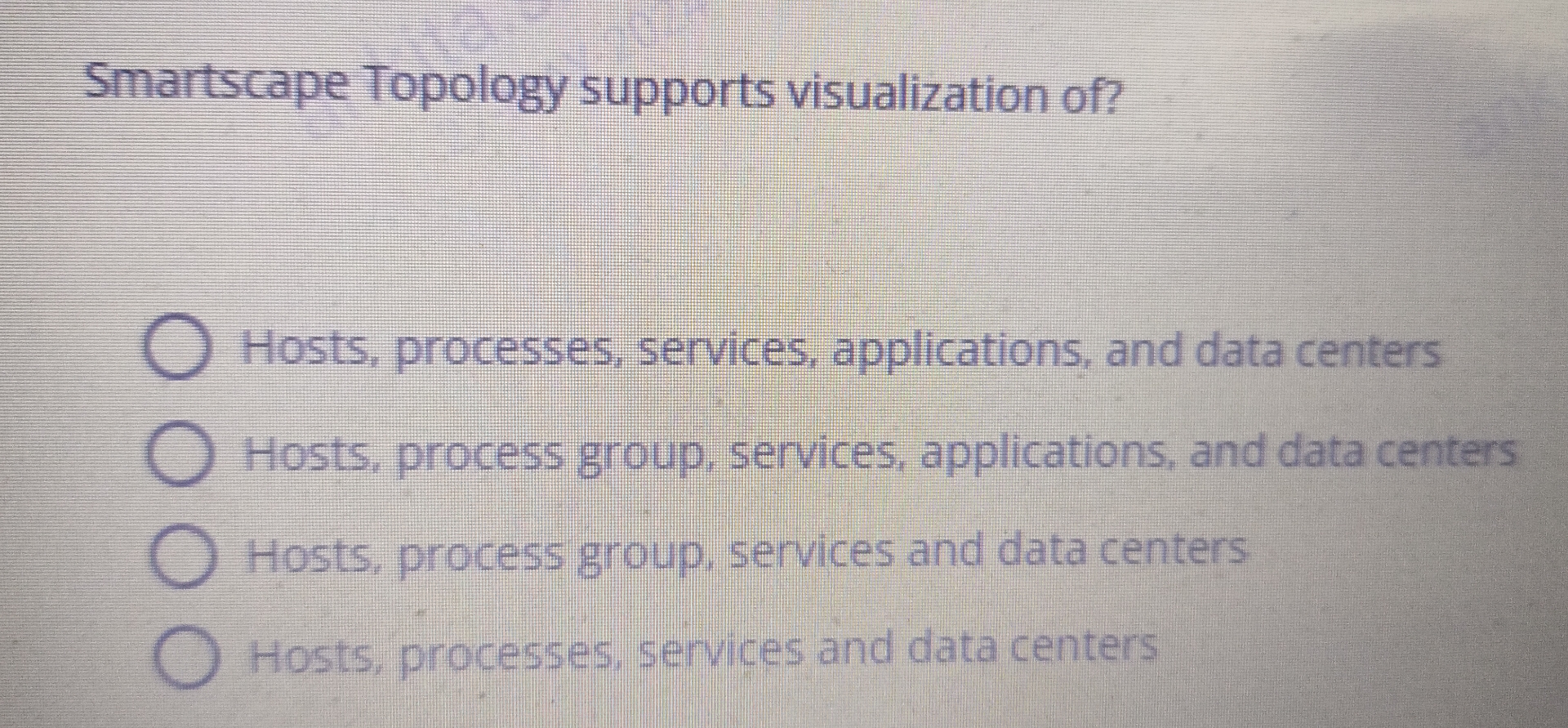 Solved Smartscape Topology supports visualization of?Hosts, | Chegg.com