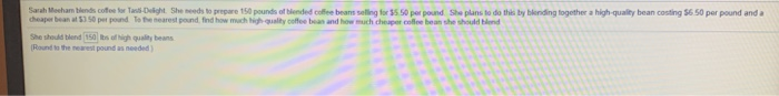 Solved Sarah Mecham and coffee or Decht She seeds to prepare | Chegg.com