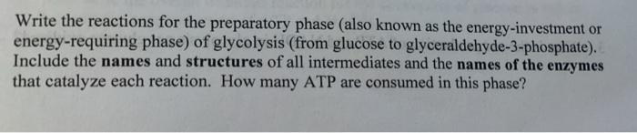 Solved Write the reactions for the preparatory phase (also | Chegg.com