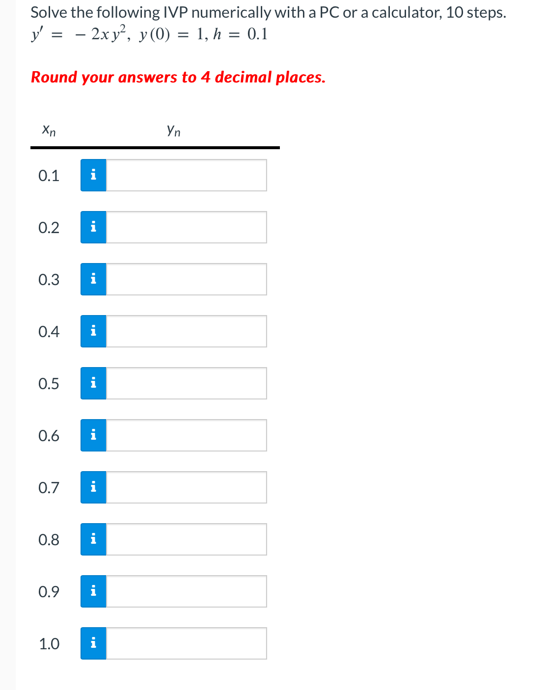 Solved Solve the following IVP numerically with a PC or a | Chegg.com