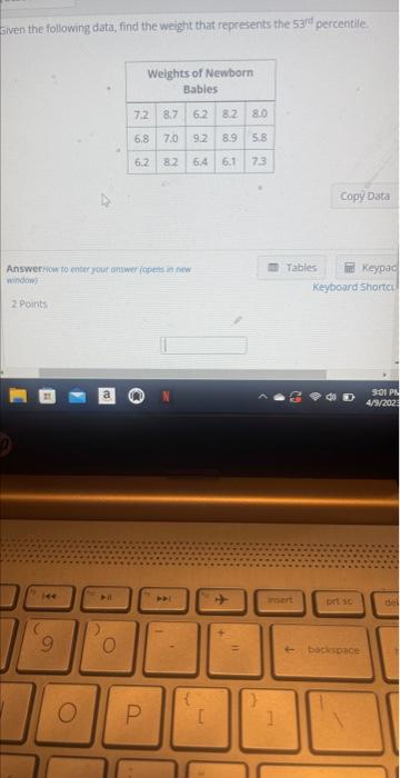 Solved Given the following data, find the weight that | Chegg.com