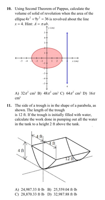 Solved 10. Using Second Theorem of Pappus, calculate the | Chegg.com
