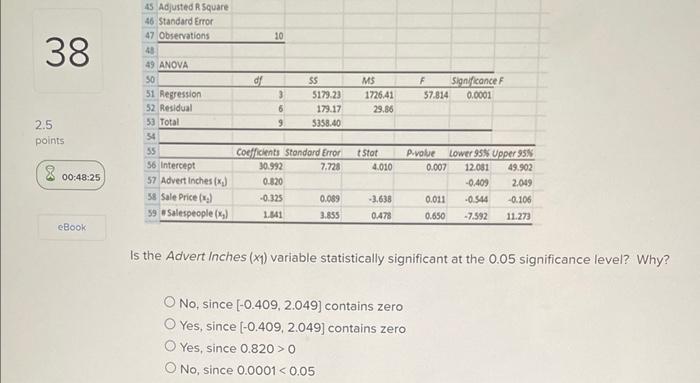 Solved A tire store franchise has developed a regression | Chegg.com
