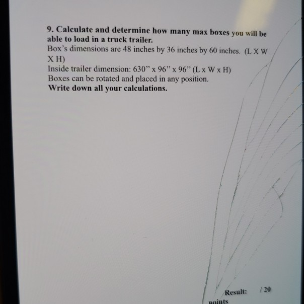 Solved 9. Calculate and determine how many max boxes you | Chegg.com