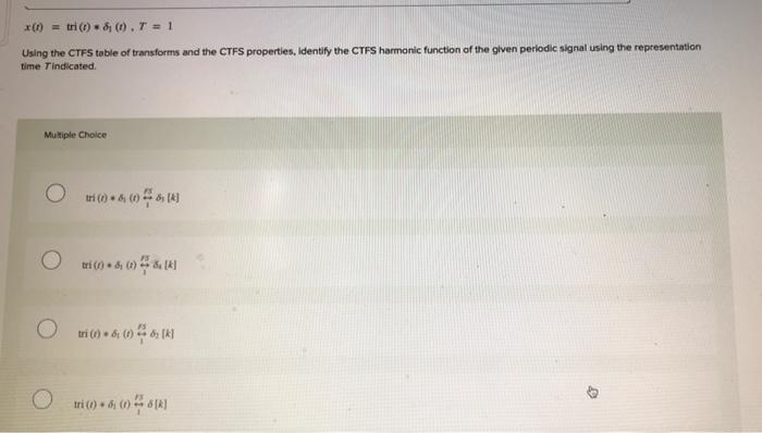 Solved (= rect (. 36.00. T = 4 Using the CTFS table of | Chegg.com