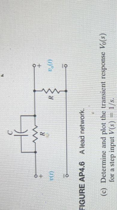 Solved AP4.6 A useful circuit, called a lead network, is | Chegg.com