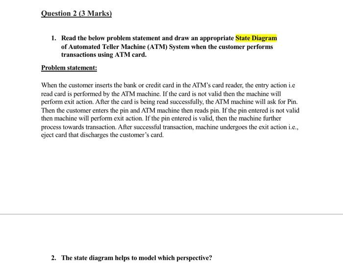 Solved 1. Read the below problem statement and draw an | Chegg.com
