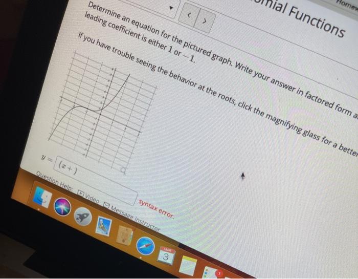 Solved Homey Determine an equation for the pictured graph. | Chegg.com