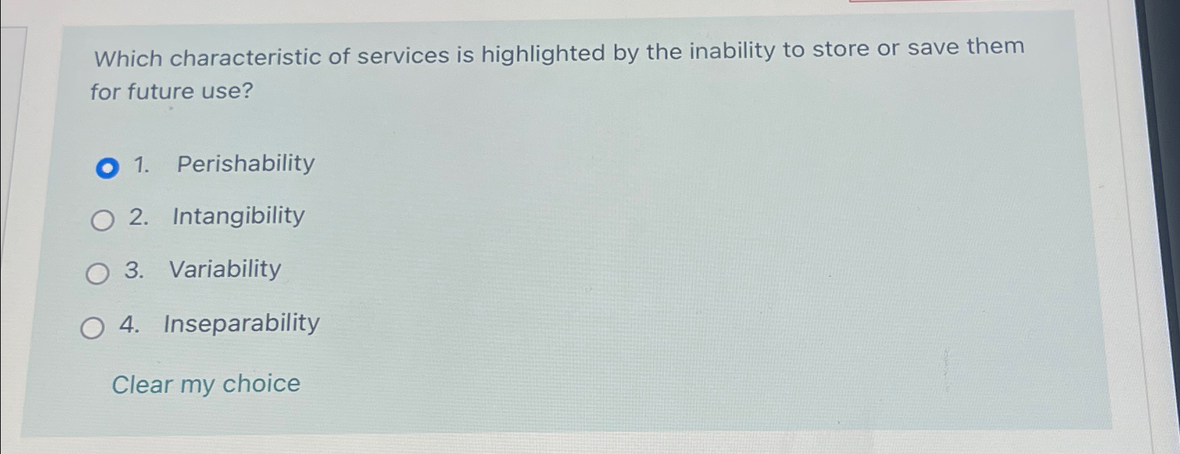 Solved Which characteristic of services is highlighted by | Chegg.com