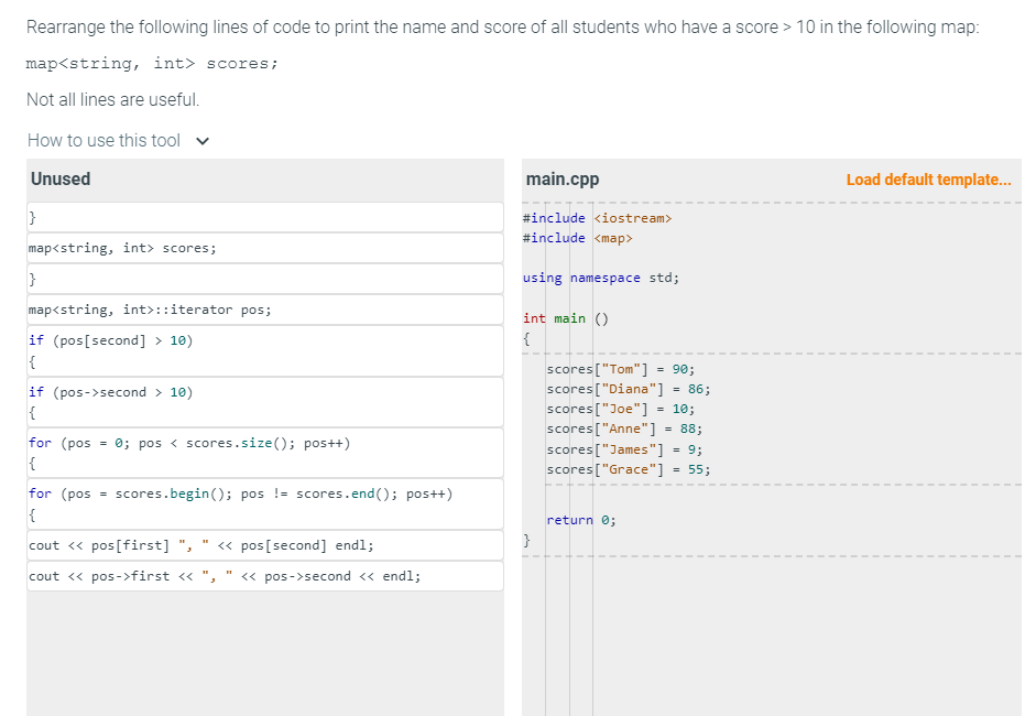 Solved 15.2.2: Print the name and score of all students who | Chegg.com