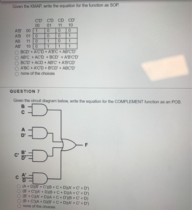 Solved Given the KMAP, write the equation for the function | Chegg.com