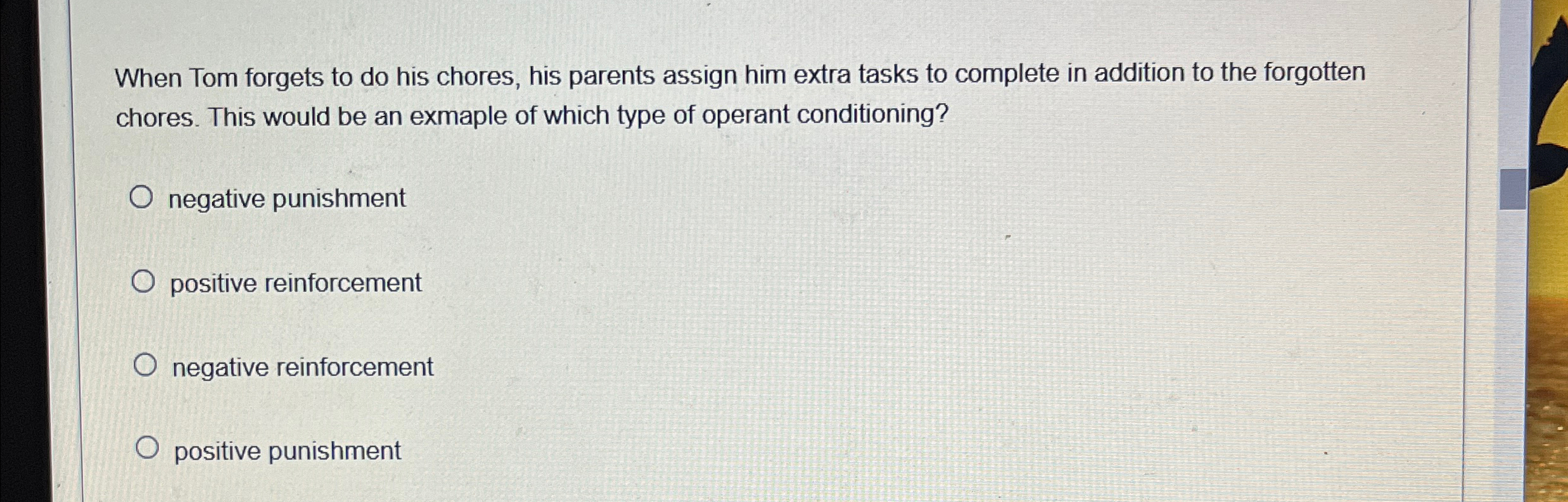 Solved When Tom forgets to do his chores, his parents assign | Chegg.com