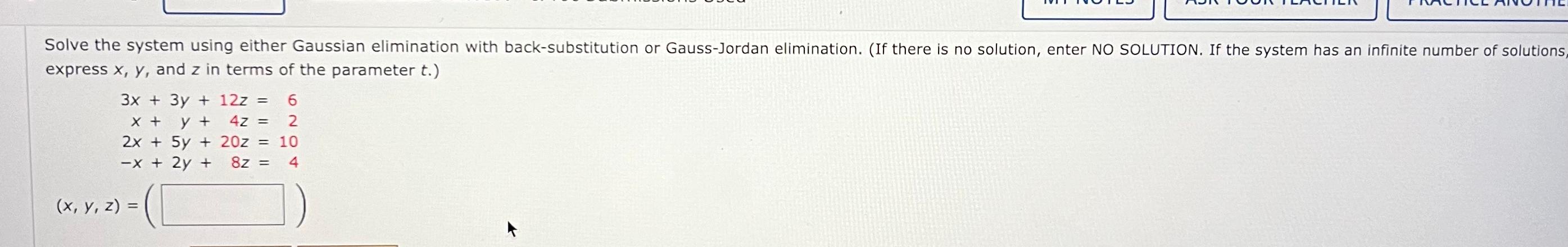 Solved express x,y, ﻿and z ﻿in terms of the parameter | Chegg.com