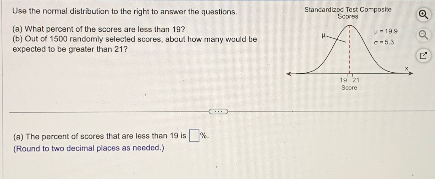 Solved Use the normal distribution to the right to answer | Chegg.com