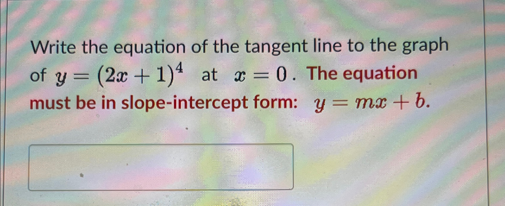 Solved Write the equation of the tangent line to the graph | Chegg.com