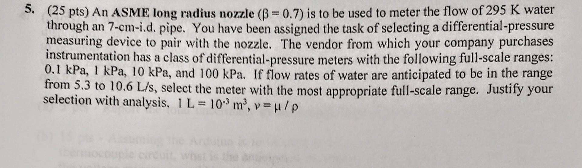 Solved (25 pts) An ASME long radius nozzle (β=0.7) is to be | Chegg.com