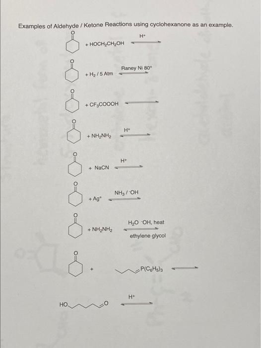 Solved Examples of Aldehyde/Ketone Reactions using | Chegg.com