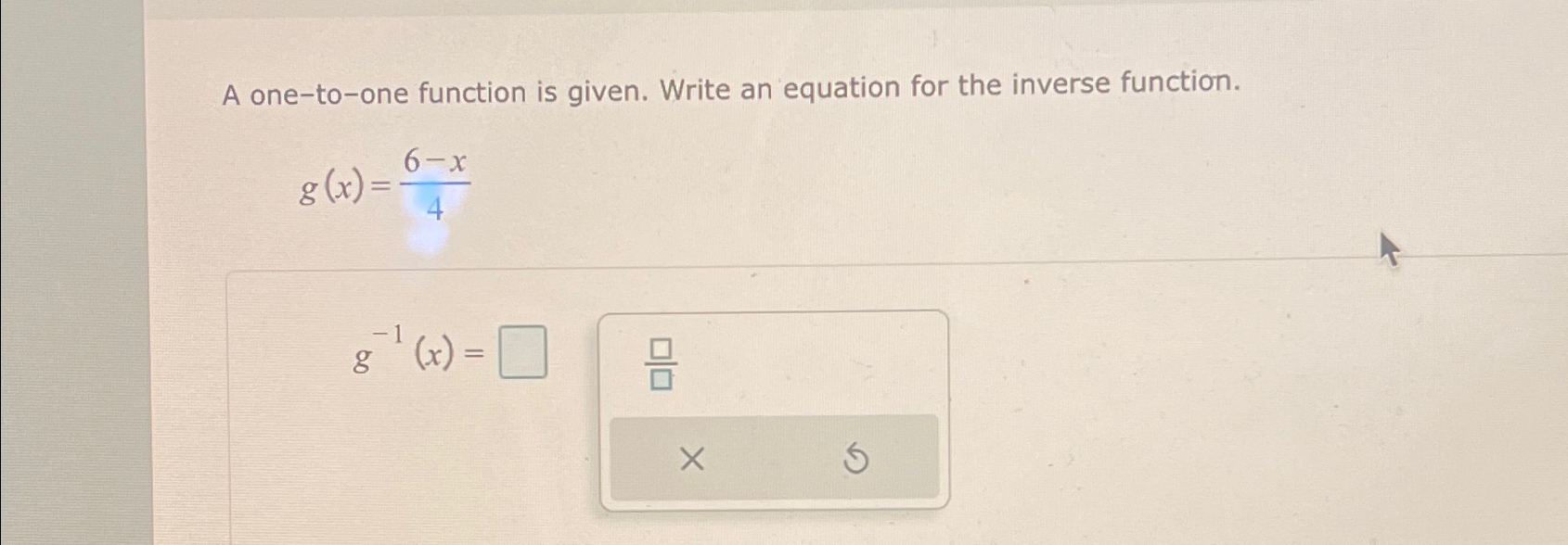 Solved A one-to-one function is given. Write an equation for | Chegg.com