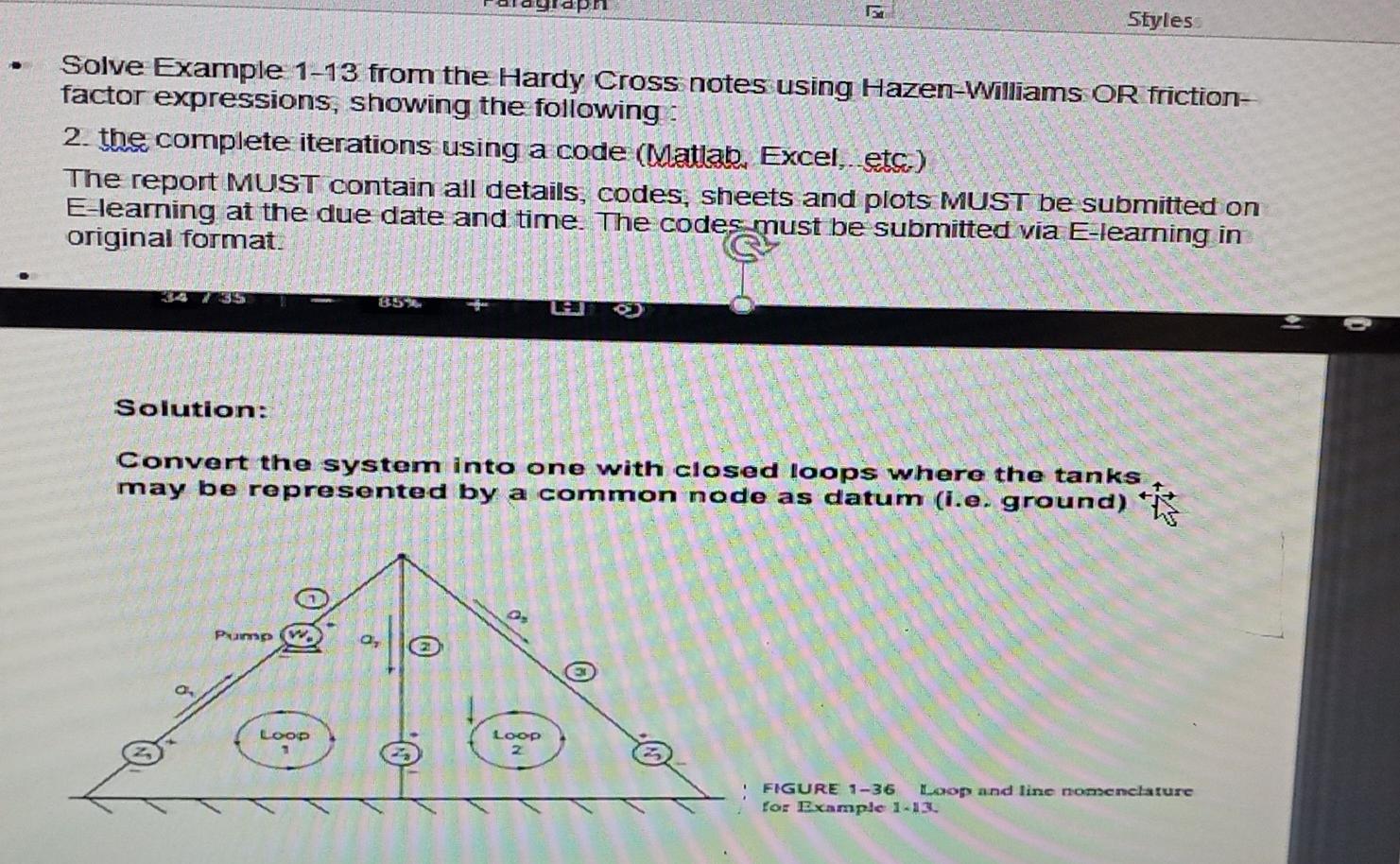 Solved Styles Solve Example 1-13 from the Hardy Cross notes | Chegg.com
