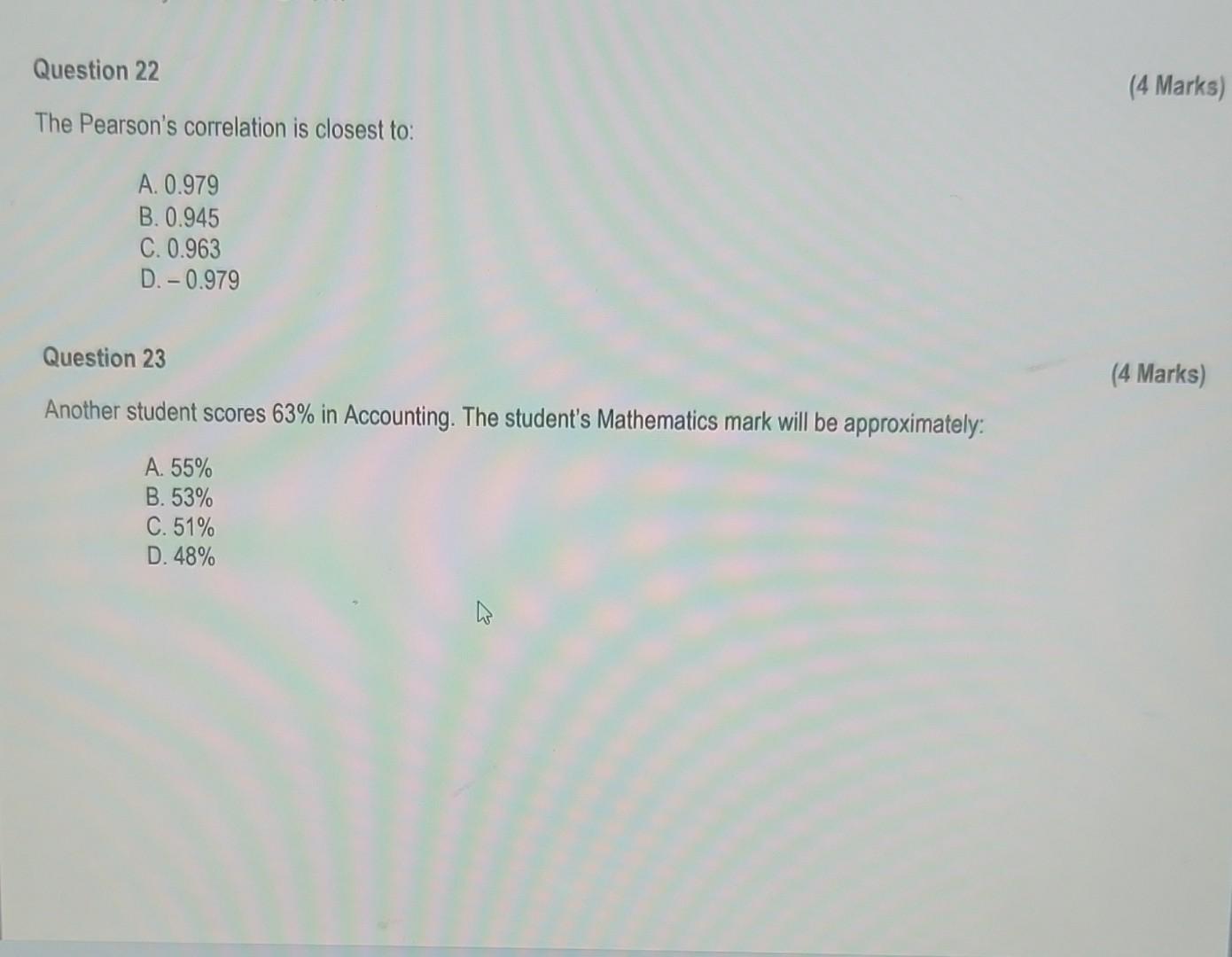 Solved Questions 19−23 refer to the problem below. The | Chegg.com