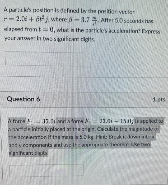 Solved A particle's position is defined by the position | Chegg.com