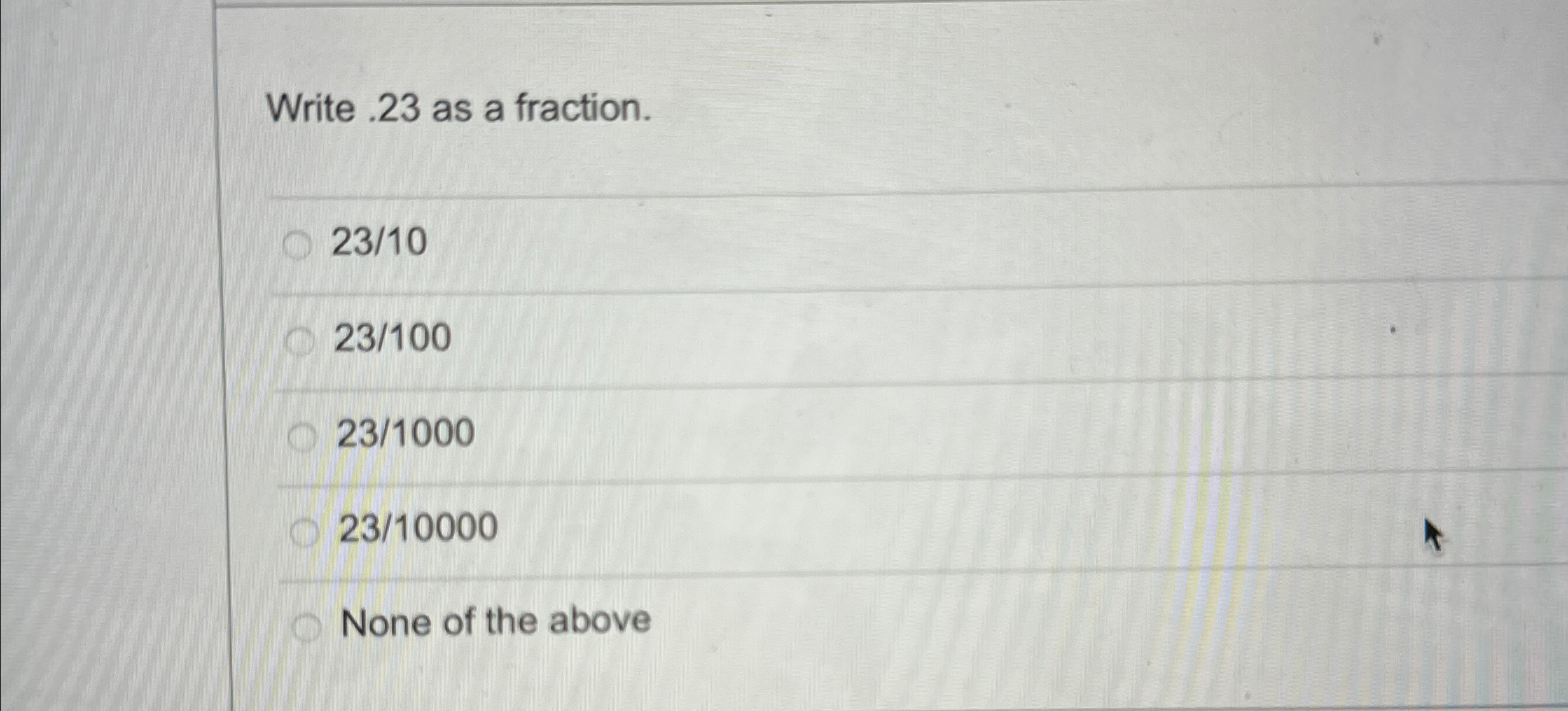 Solved Write .23 ﻿as a | Chegg.com