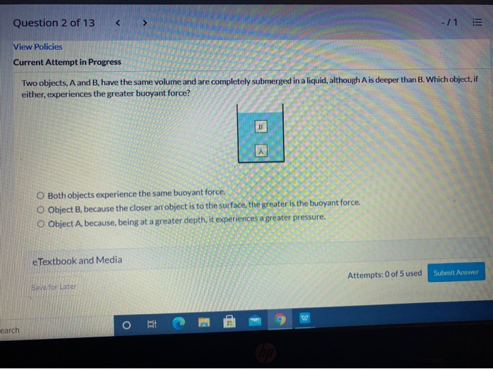 Solved Question 1 of 13 - 71 View Policies Current Attempt | Chegg.com