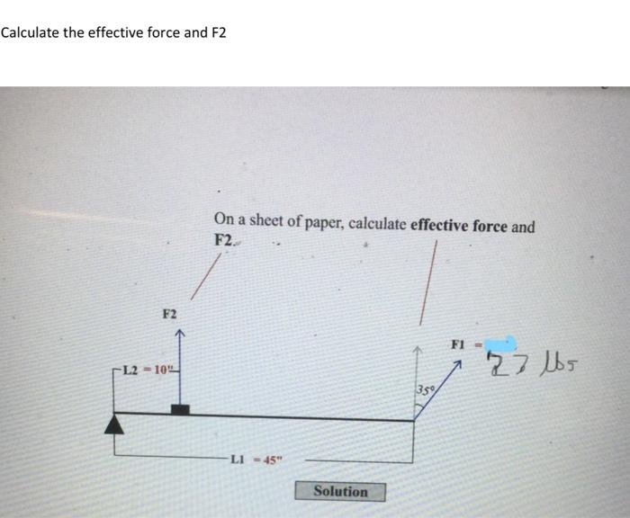 Solved !. calculate F2 calculate F2. F2 Class 2 Lever il FI | Chegg.com