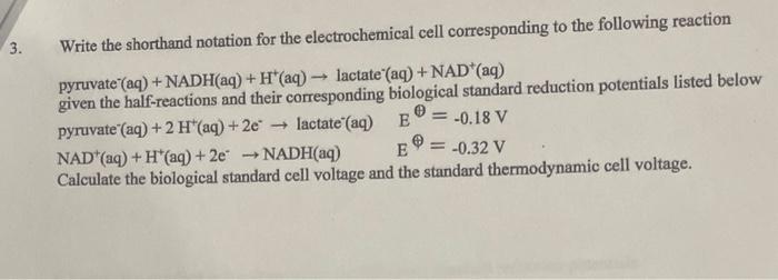 Solved Write the shorthand notation for the electrochemical | Chegg.com