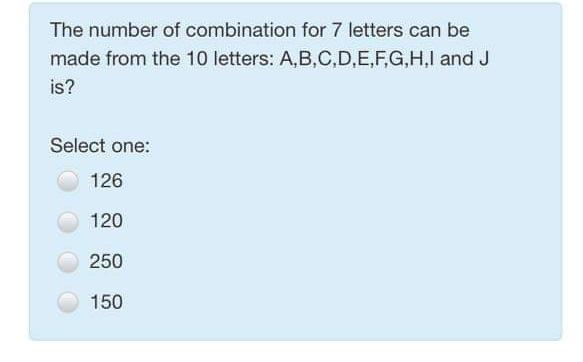 Solved The number of combination for 7 letters can be made | Chegg.com