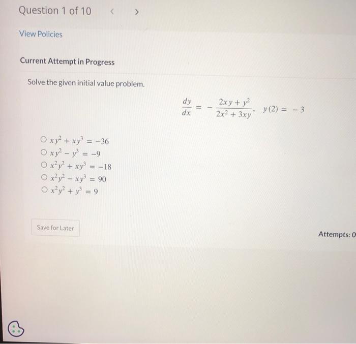 Solved Current Attempt in Progress Solve the given initial | Chegg.com