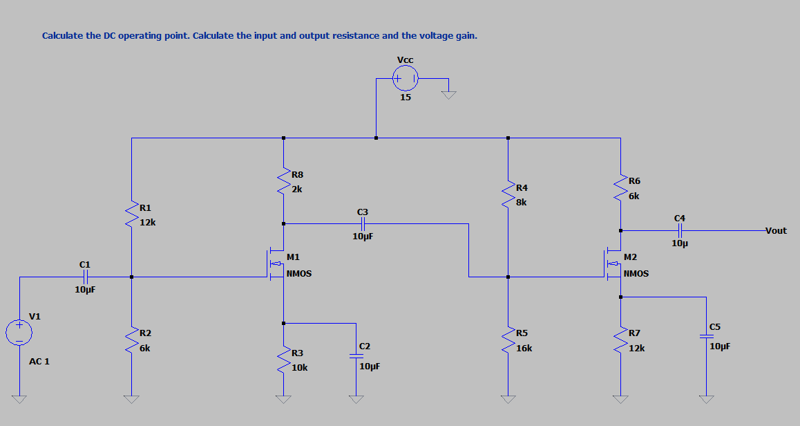 Calculate the DC operating point. Calculate the input | Chegg.com