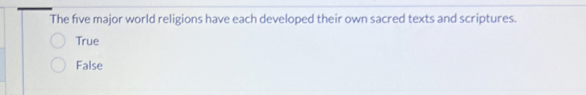 Solved The five major world religions have each developed | Chegg.com