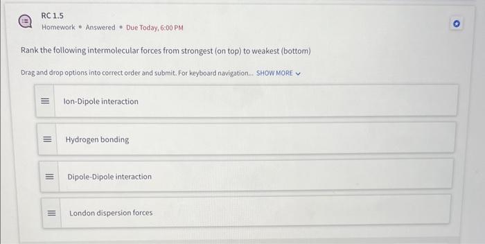 Solved RC 1.5 Homework - Answered = Due Today, 6:00 PM Rank | Chegg.com