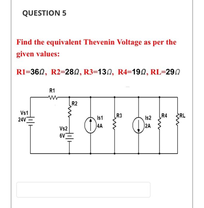 Solved Find the equivalent Thevenin Voltage as per the given | Chegg.com