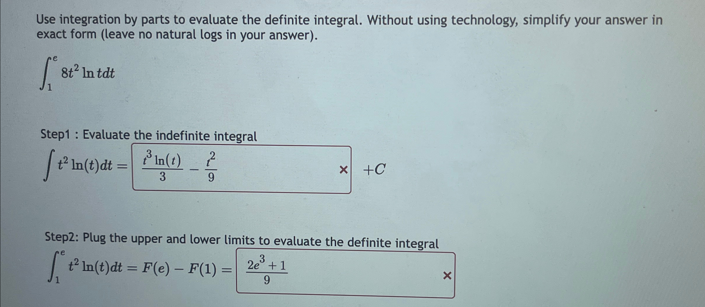 Solved Use integration by parts to evaluate the definite | Chegg.com