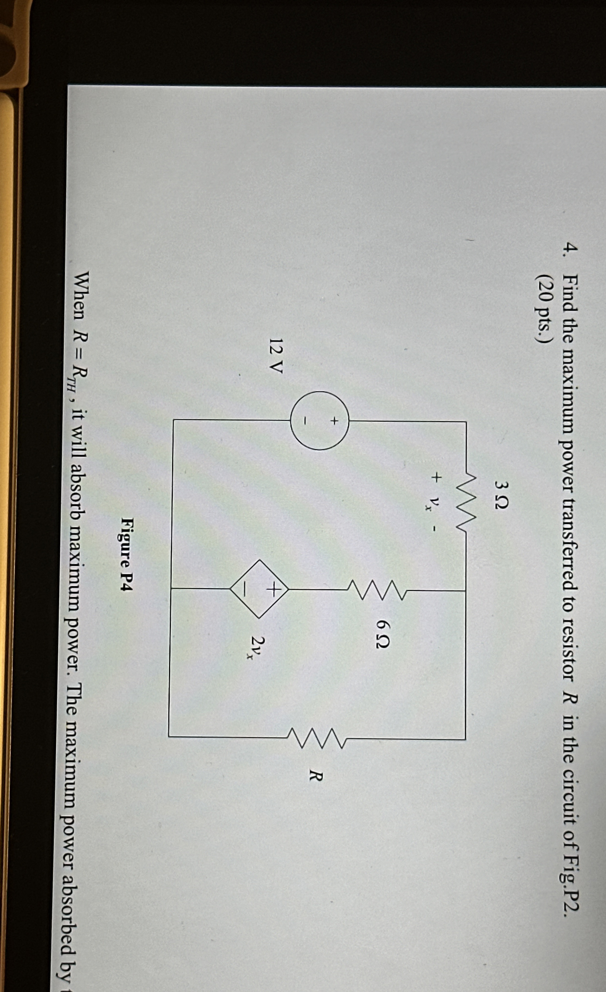 Solved Find the maximum power transferred to resistor R ﻿in | Chegg.com