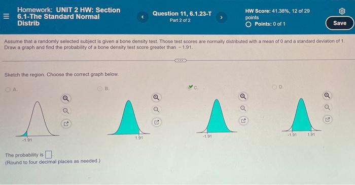Solved Homework: UNIT 2 HW: Section 6.1-The Standard Normal | Chegg.com