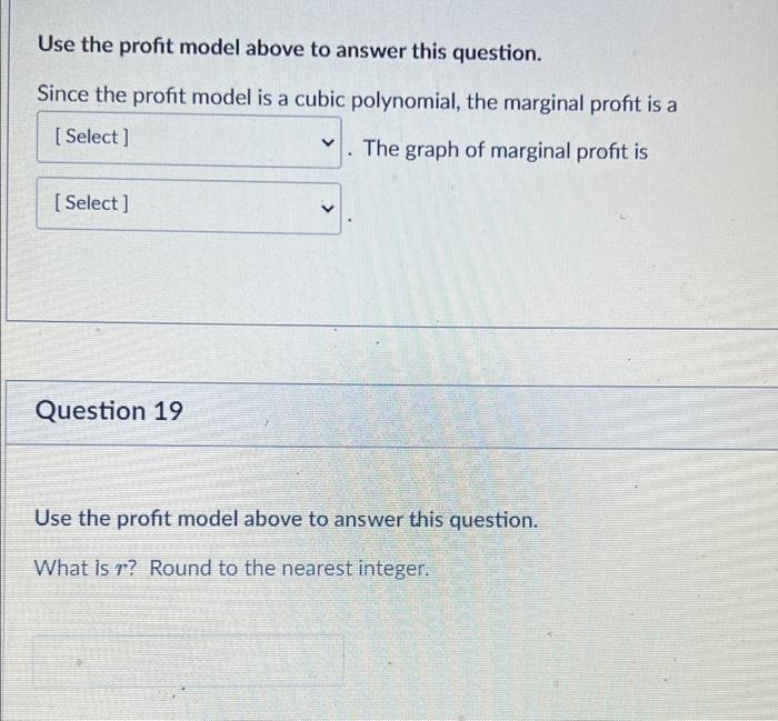 Solved Profit Model Use the revenue and cost models above to | Chegg.com