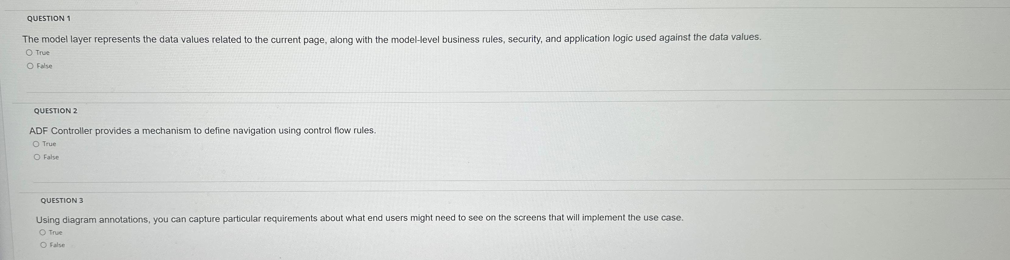 Solved QUESTION 1The model layer represents the data values | Chegg.com