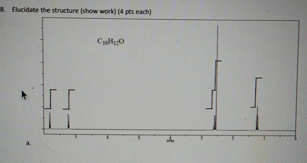 Solved 8. Elucidate the structure (show work) (4 pts each) | Chegg.com | Chegg.com