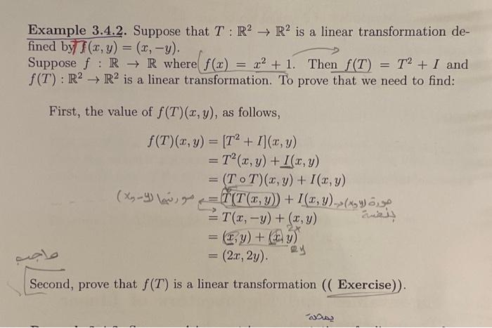 Solved Example 3.4.2. Suppose that T:R2→R2 is a linear | Chegg.com