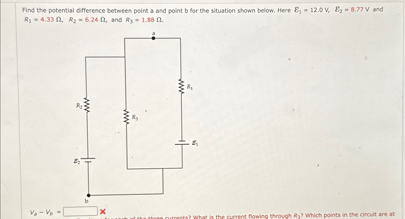 Solved Find the potential difference between point a and | Chegg.com