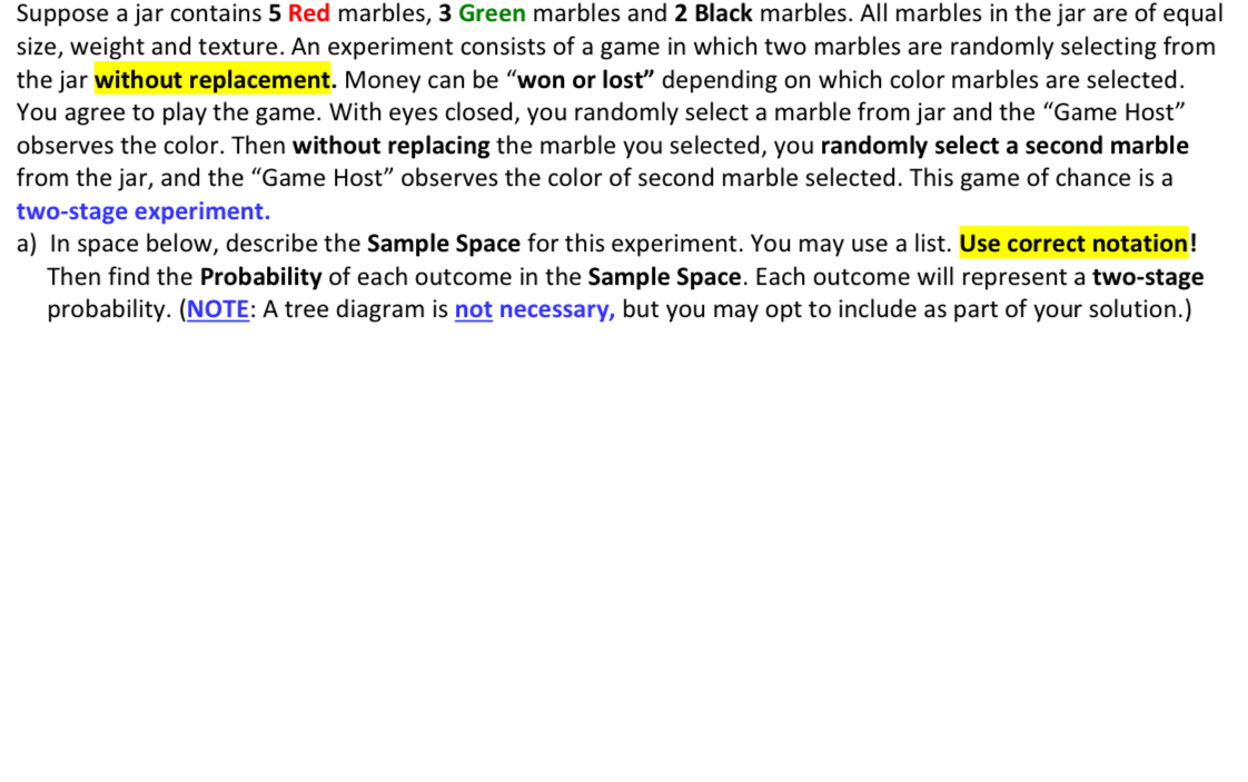 Solved Suppose a jar contains 5 ﻿Red marbles, 3 ﻿Green | Chegg.com