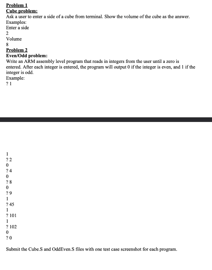 Solved Problem 1Cube problem:Ask a user to enter a side of a | Chegg.com