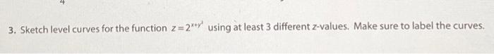 Solved 3. Sketch level curves for the function z=2*** using | Chegg.com