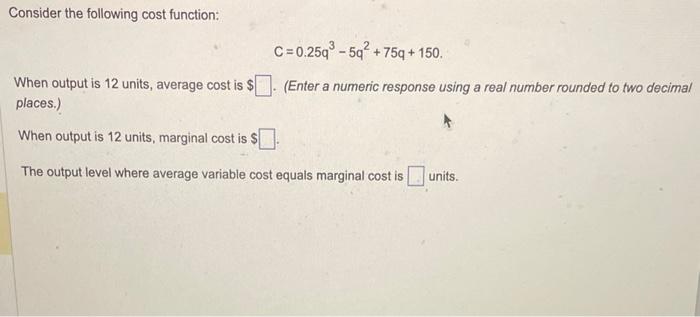 Solved Consider the following cost function: | Chegg.com